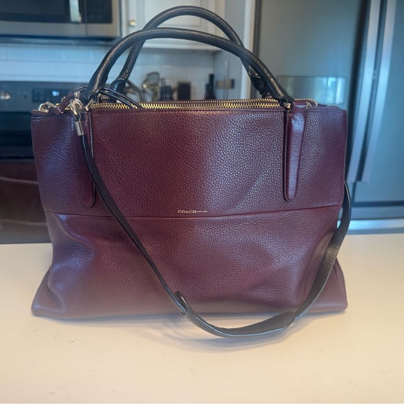 Coach | Bags | Coach The Borough Leather Shoulder Bag In Oxblood | Poshmark